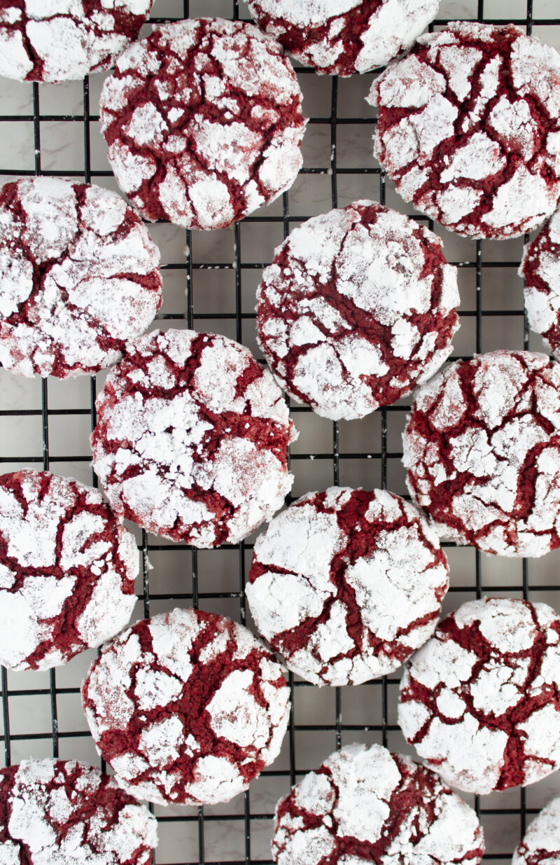 Red Velvet Crinkle Cookies - Karis Bakes